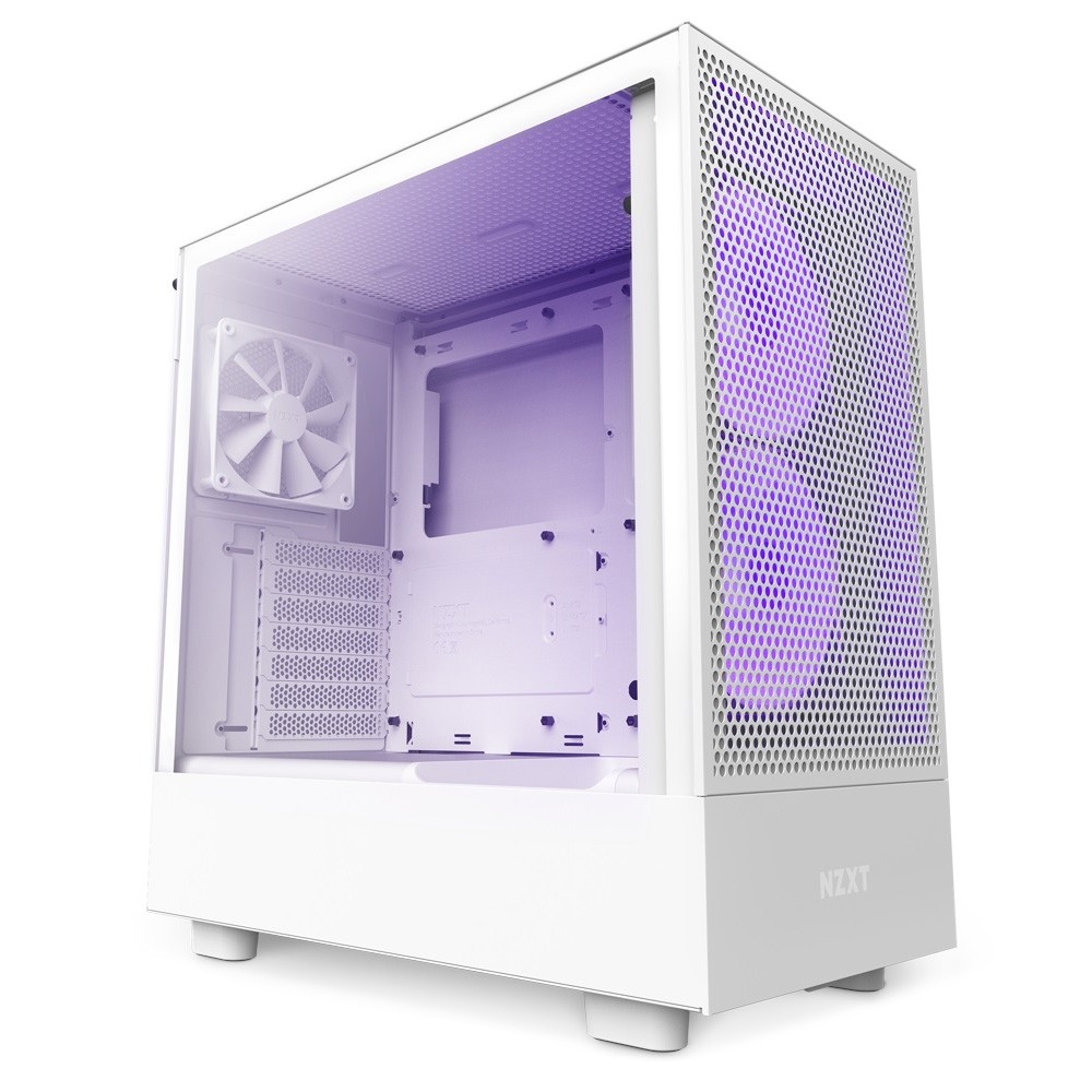 NZXT H5 Flow Temperli Camlı Mesh Panel RGB Fanlı ATX Beyaz Mid Tower ...